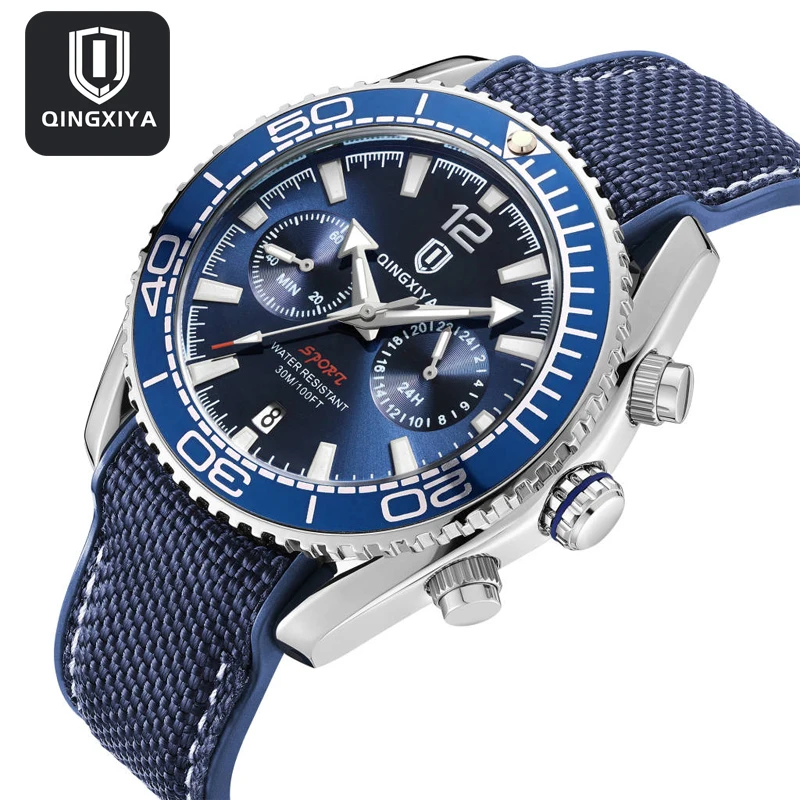 QINGXIYA-Brand-Fashion-Quartz-Watch-for-Men-Silicone-Strap-Waterproof ...