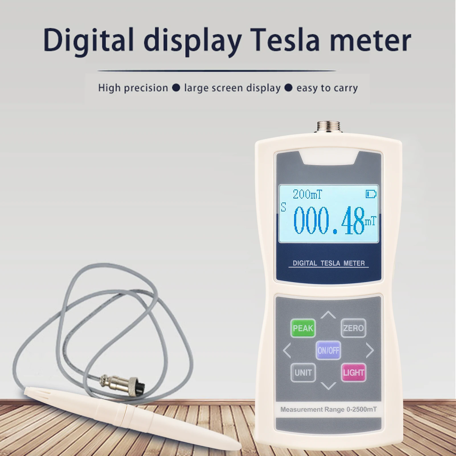Digital-Tesla-Meter-Gaussmeter-200mT-2000mT-Standard-Radial-Hall-Probe ...