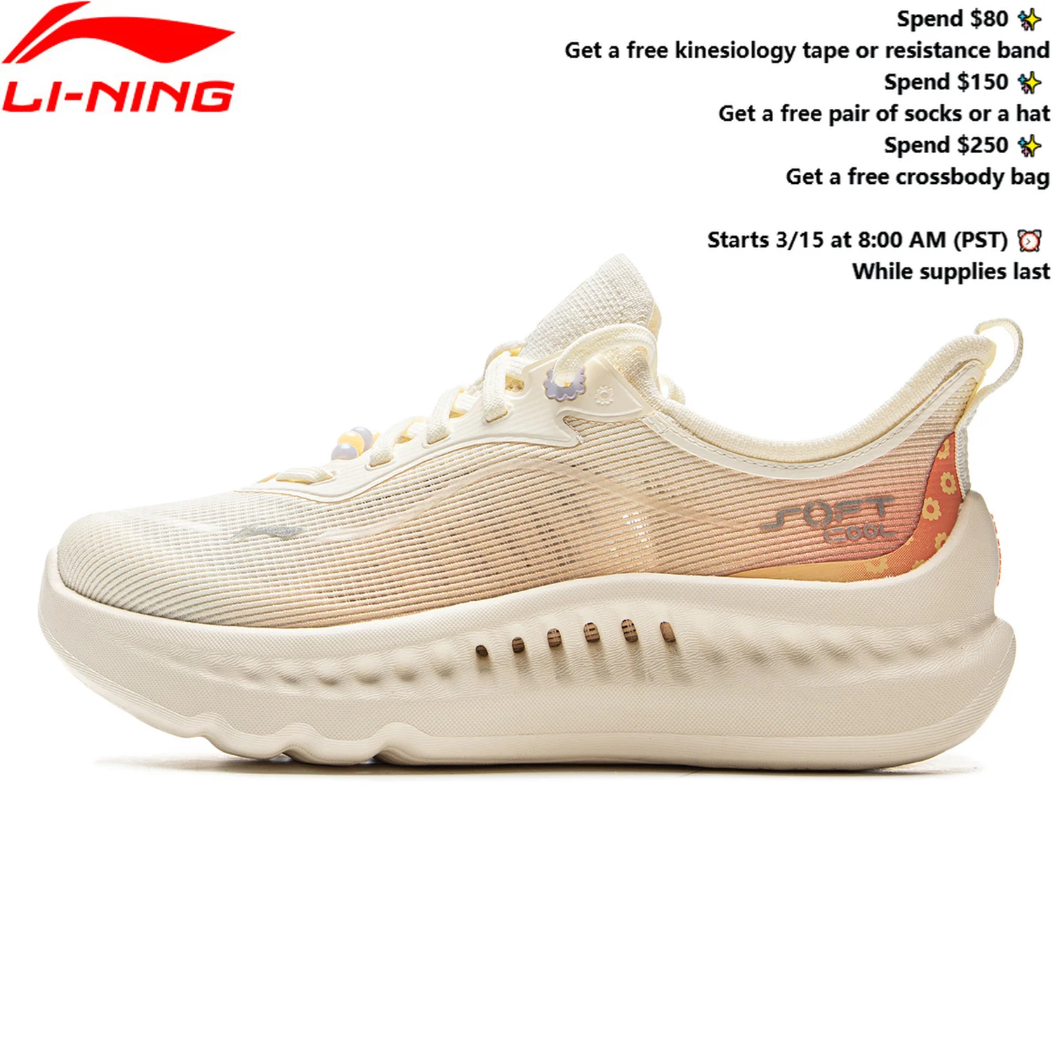 Li-Ning Women's SOFT COOL 2 Lifestyle Shoes COMFOAM MAX Cushion COOL ...
