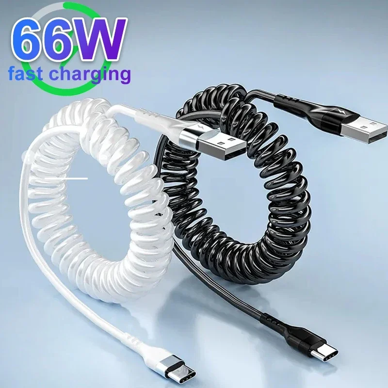 65W-5A-Fast-Charging-Spring-Cable-Telescopic-Cord-USB-Type-C-Cables-For ...