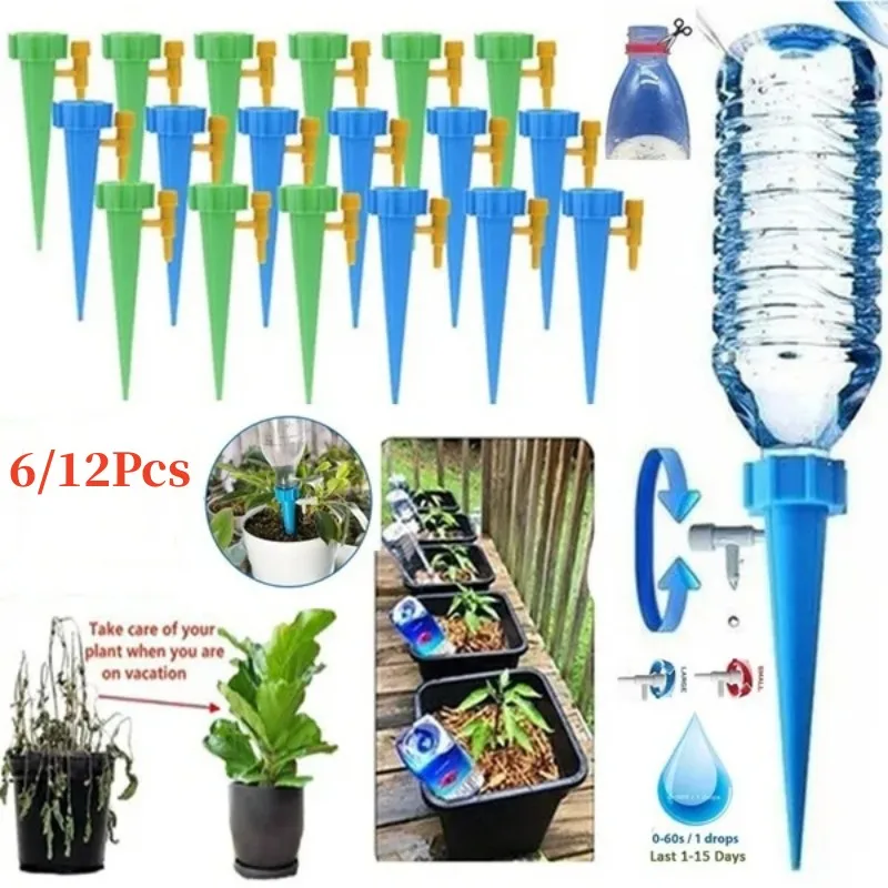 12-6pcs-Self-Watering-Kits-Automatic-Watering-Device-Garden-Drip ...