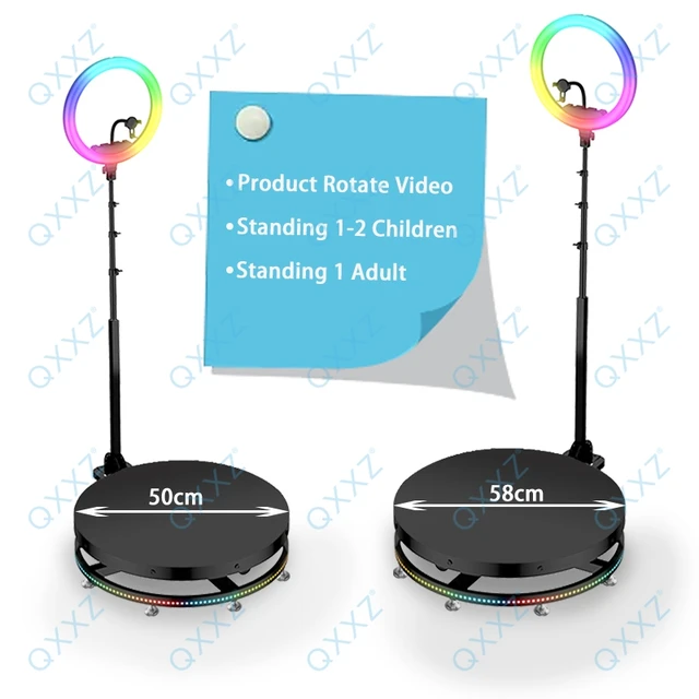 360 Photo Booth Portable Selfie Platform Slow Motion Video Spinning ...