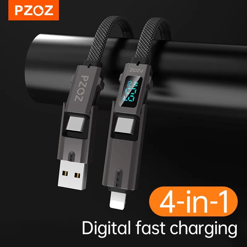 PZOZ-4-in-1-60W-PD-USB-C-Cable-Digital-Display-Fast-Charging-For-iPhone ...