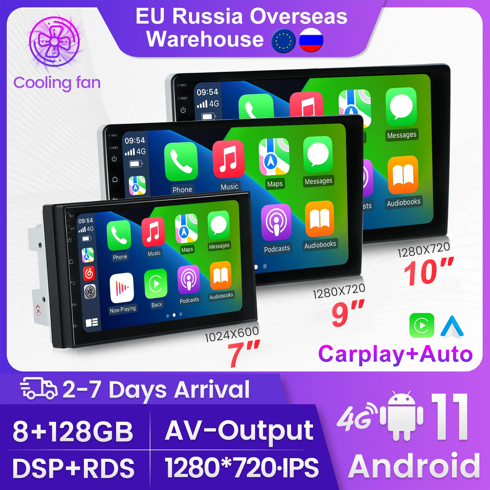 QLED 8+128G 4G LTE 7862 Android 12 Car Radio Multimedia Playe Universal ...