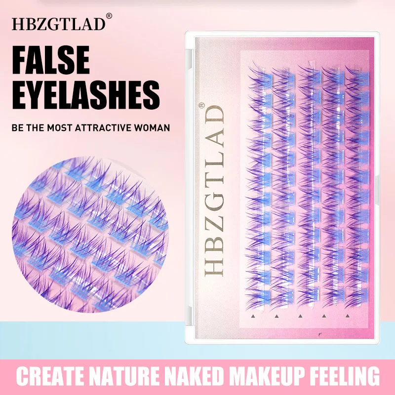 3D Fluffy Single Cluster Color red blue white Lash Clusters DIY Eyelash ...