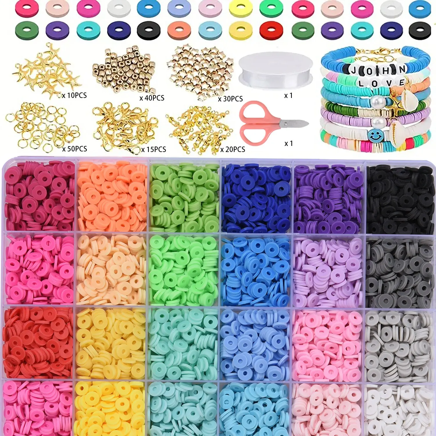 3600PCS-Bead-Accessories-Kit-DIY-Polymer-Clay-Beads-Set-6MM-Rainbow ...