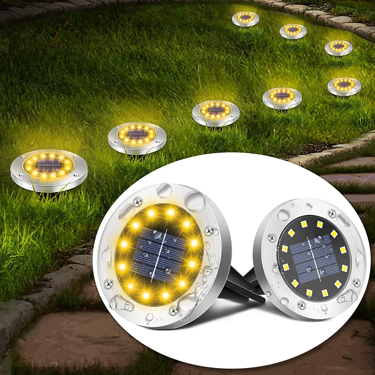 12-LED-Waterproof-Garden-Lights-Outdoor-Bright-Ground-Solar-Panel ...