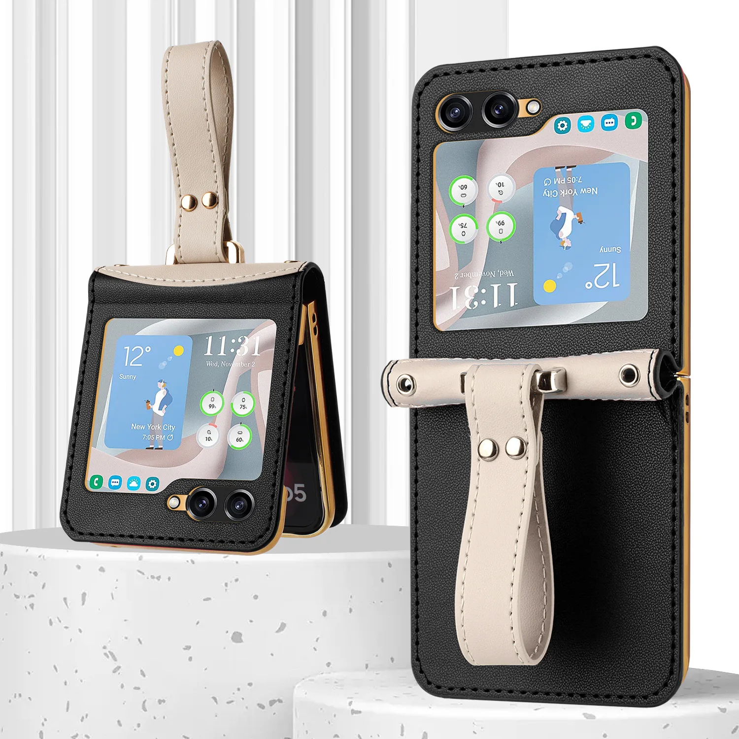 For-Samsung-Galaxy-Z-Flip-5-5G-Wallet-Crossbody-Case-with-Shoulder ...