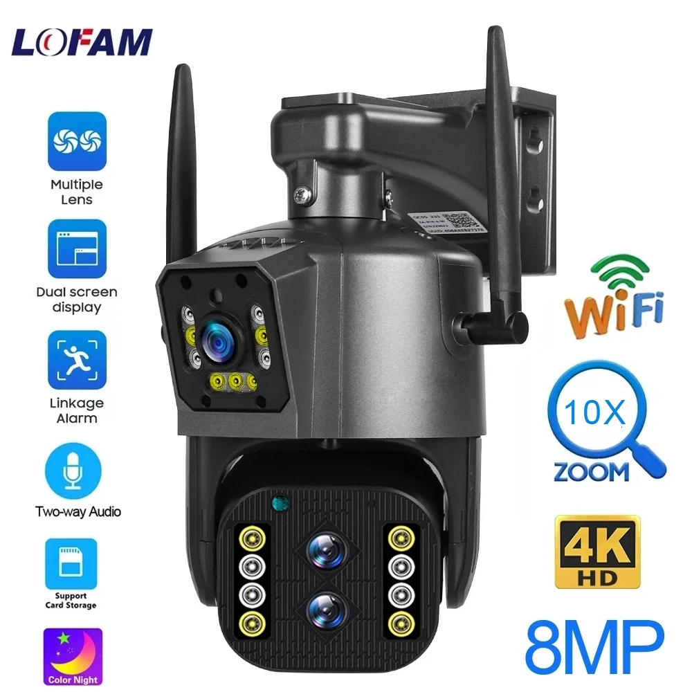 4K-8MP-WIFI-IP-Camera-3-Lens-PTZ-10X-Zoom-Two-Way-Audio-Color-Night ...