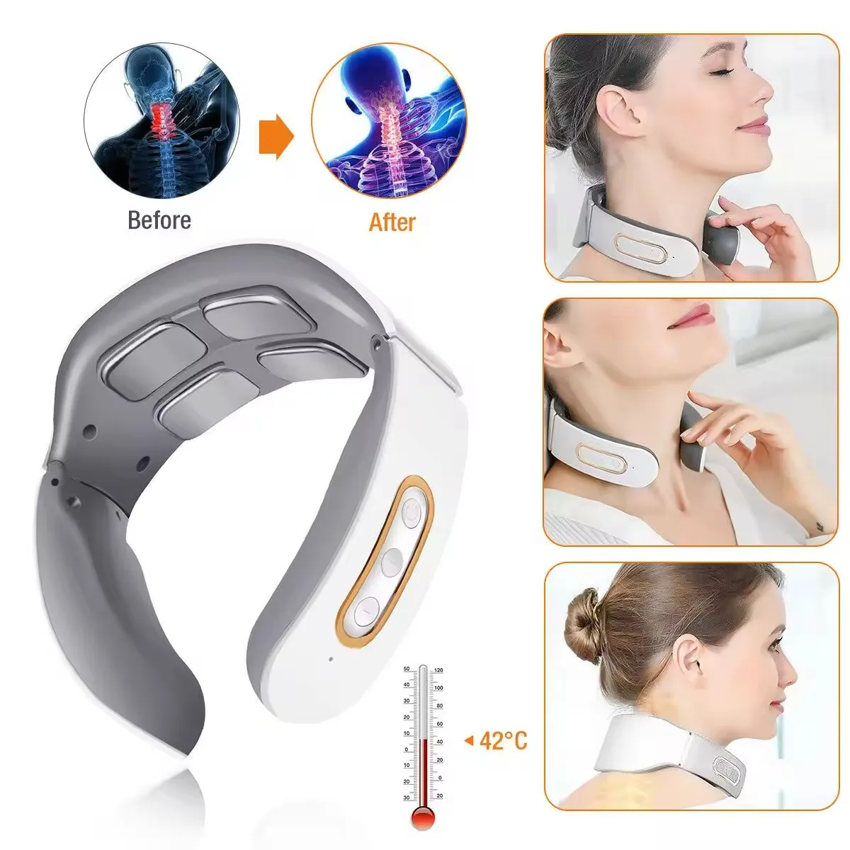 Electric-Smart-Massager-Neck-and-Shoulder-Pulse-Massager-Kneading-Tens ...