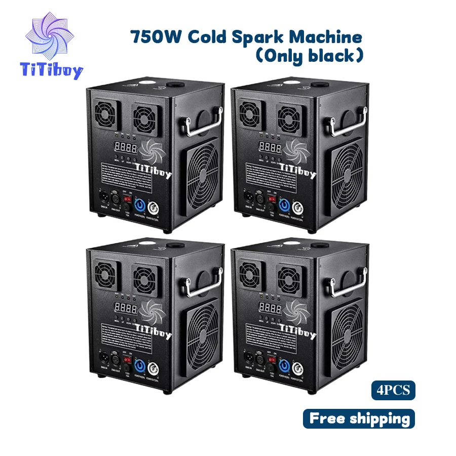 TiTiboy-4Pcs-750W-Cold-Spark-Firework-Machine-Ti-Powder-DMX-512-Remote ...