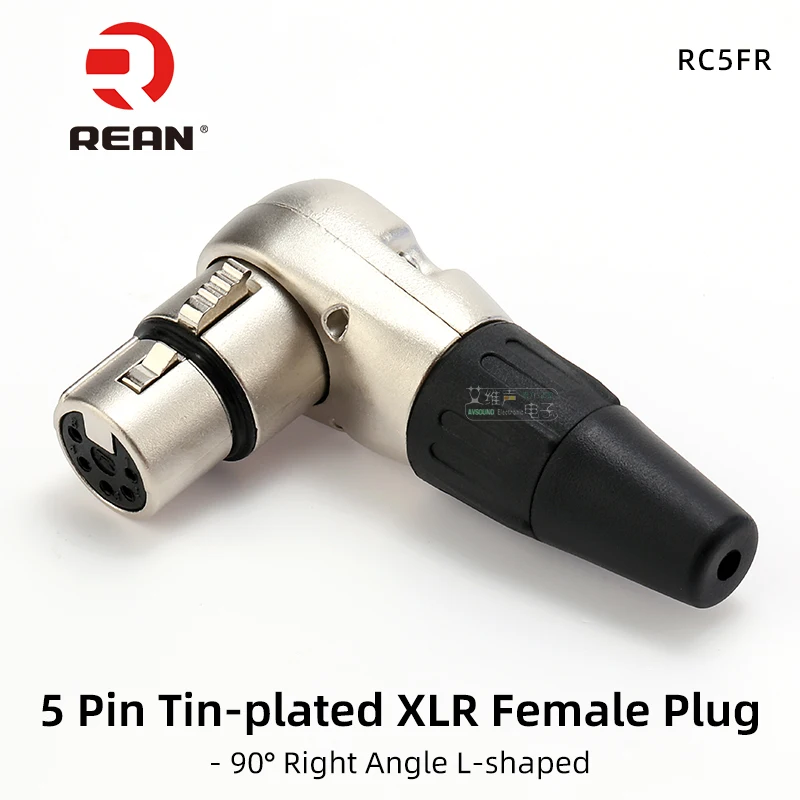 NEUTRIK-s-REAN-XLR-Plug-5-Pin-Male-Female-Connector-90-Right-Angle-L ...