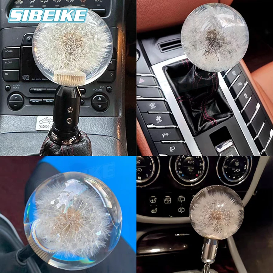 Racing Universal Car JDM Shift Knob Crystal Acrylic Ball with Dandelion ...