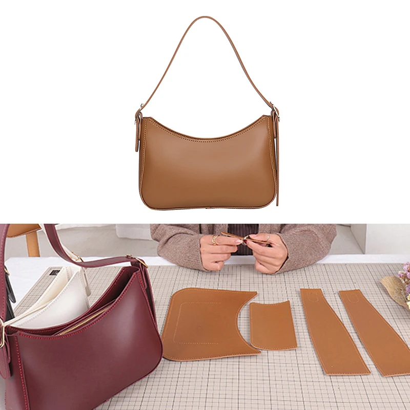 New-DIY-Leather-Handmade-Shoulder-Underarm-Bag-Hand-Stitching-With ...