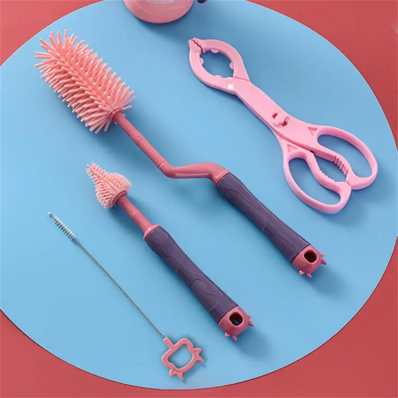 Baby-Bottle-Brush-Hand-cranked-Food-Grade-Silicone-Tableware-Cleaning ...