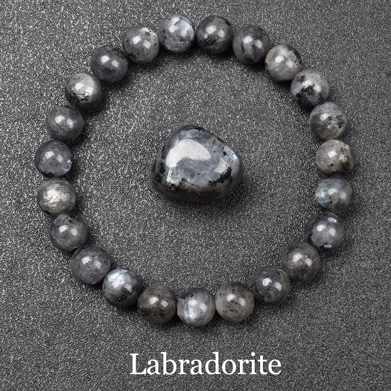 Natural Black Labradorite Beads Bracelet Men Women Real Original ...