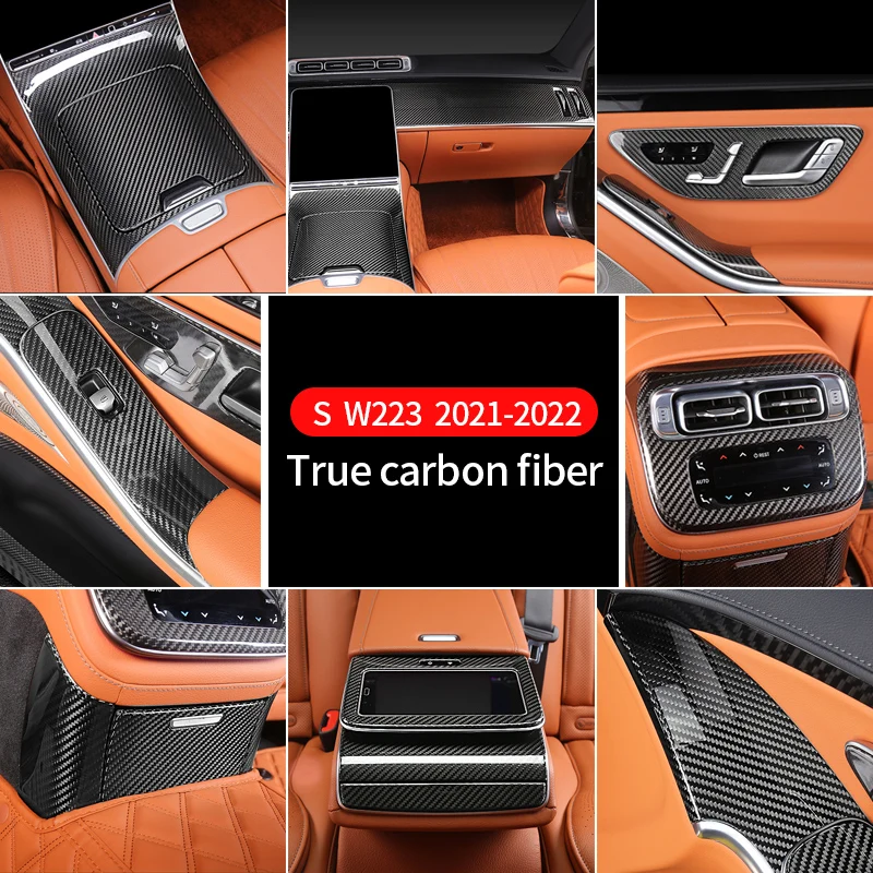 Real carbon fiber cover trim for For Mercedes Benz S Class W223 2020 ...