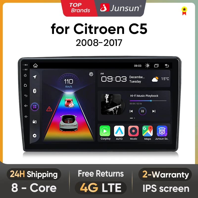 Junsun-V1-Plus-autoradio-For-Citroen-C5-2008-2017-sans-fil-CarPlay ...