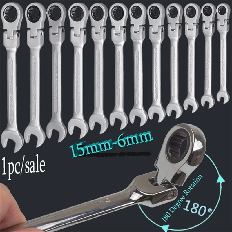 1PC-Ratchet-Spanner-Flexible-Head-Ratchet-Metric-Spanner-Open-End-and ...