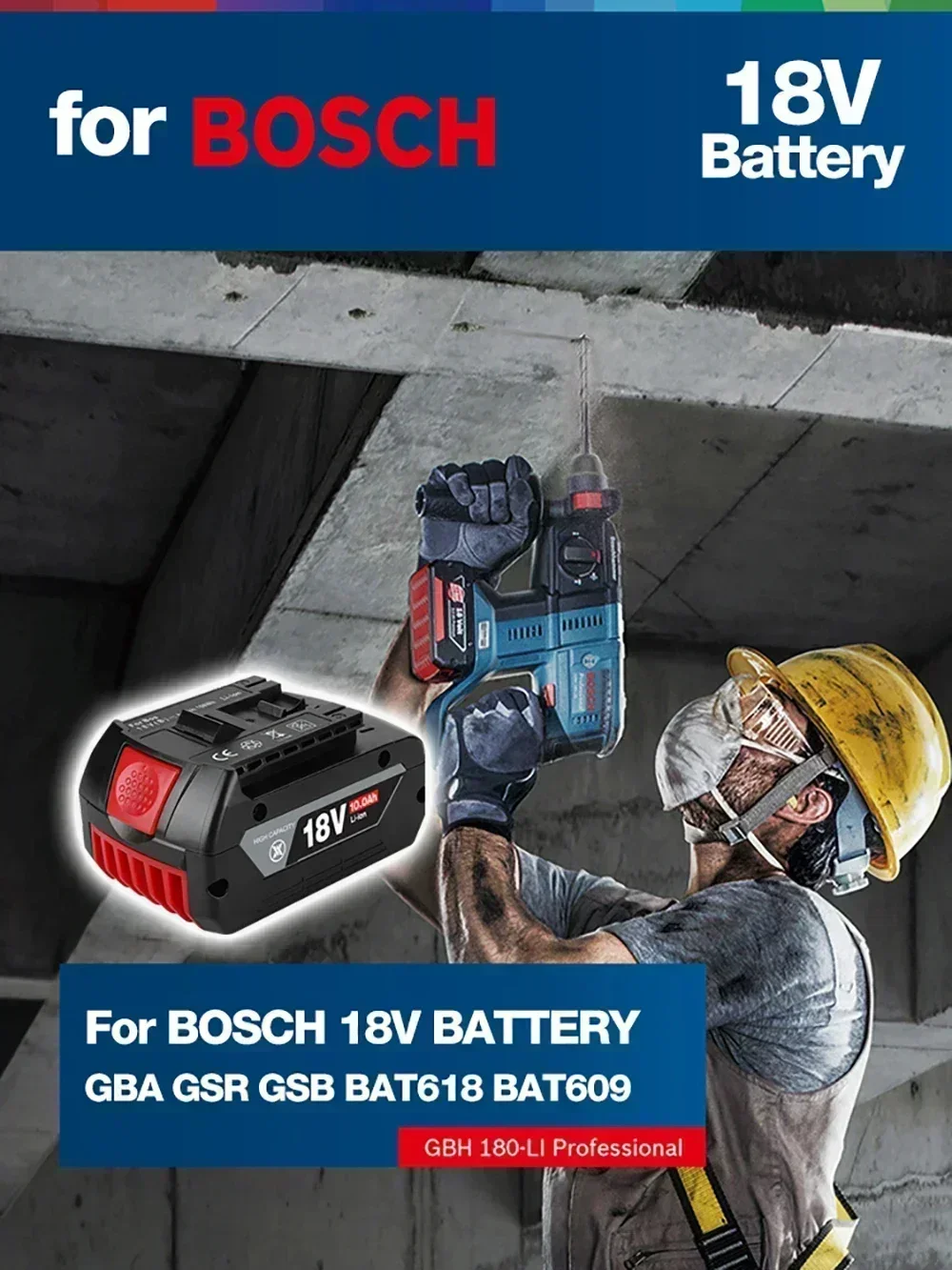 Аккумулятор BOSCH 18В 10Ач Li-Ion | AliExpress