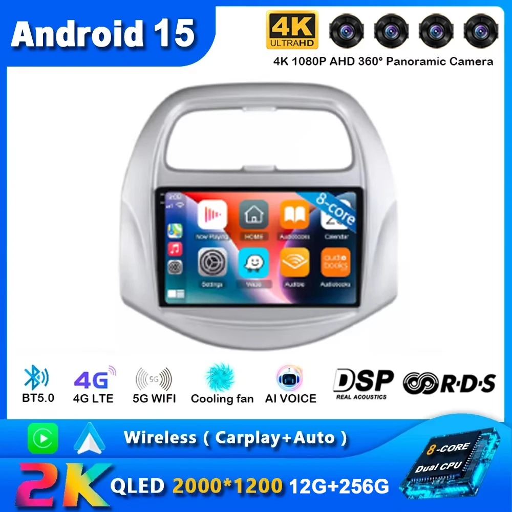 Carplay Smart Stereo Android 15 For Chevrolet Spark Beat 2018 - 2020 ...