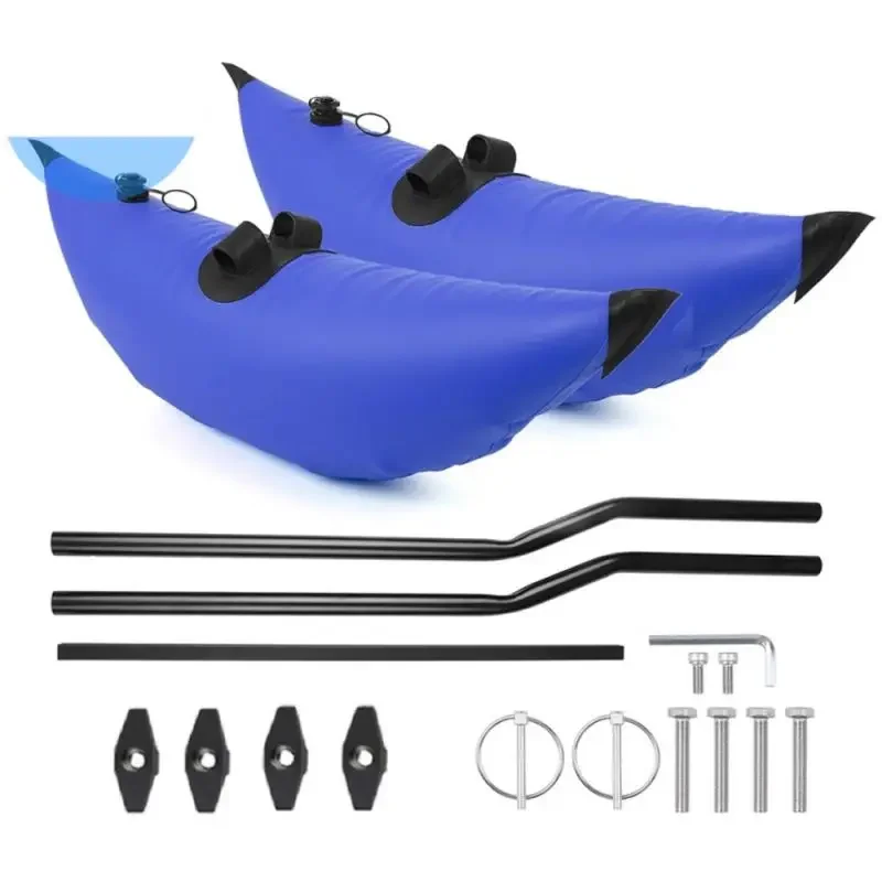 Canoe Inflatable Balanced Outrigger Pontoon Canoe Water Drift Boat ...
