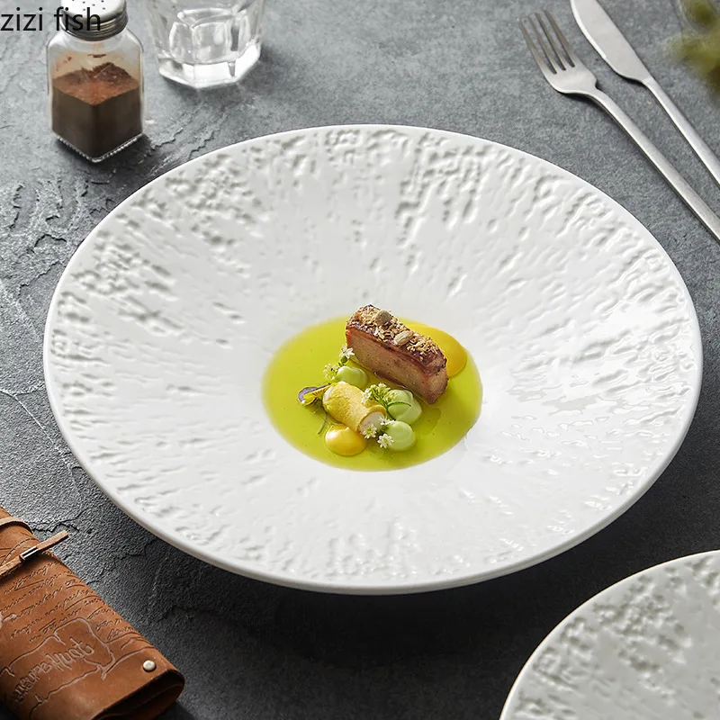 Stone Pattern Ceramic Dinner Plate Restaurant Dessert Plate Pasta Plate ...