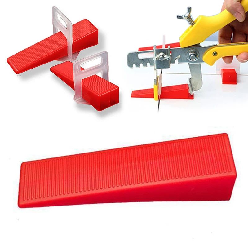 Tile-Leveling-System-Tools-Versatile-Use-Red-Durable-Plastic-Wedges ...