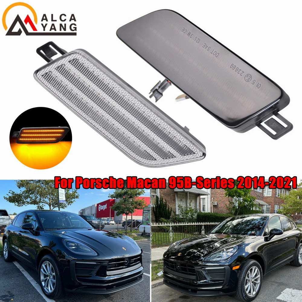 2Pcs-Amber-Full-LED-Bumper-Side-Marker-Turn-Signal-Light-For-Porsche ...