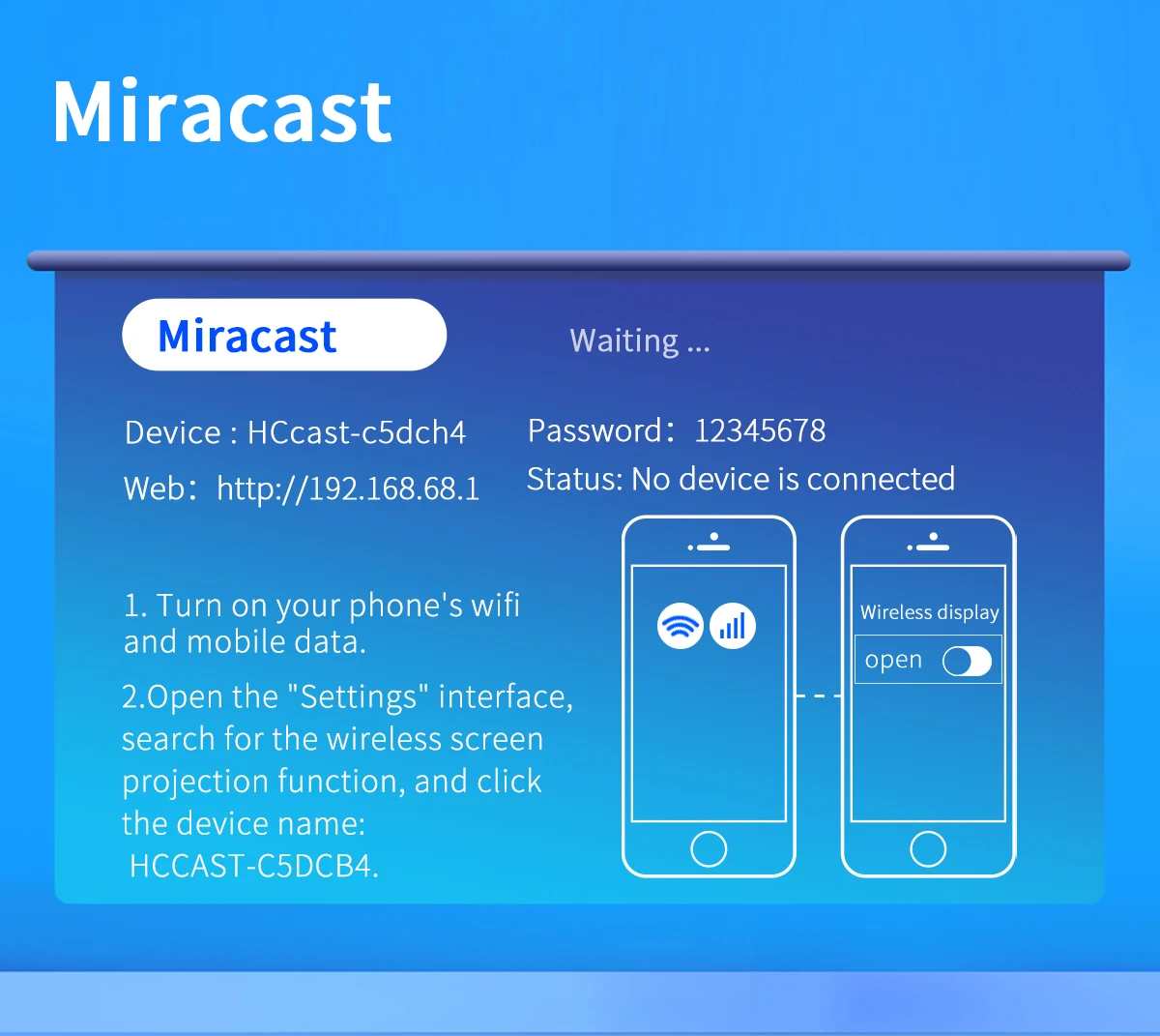 T30S Mini Mirror Cast Projector - OTC.LK