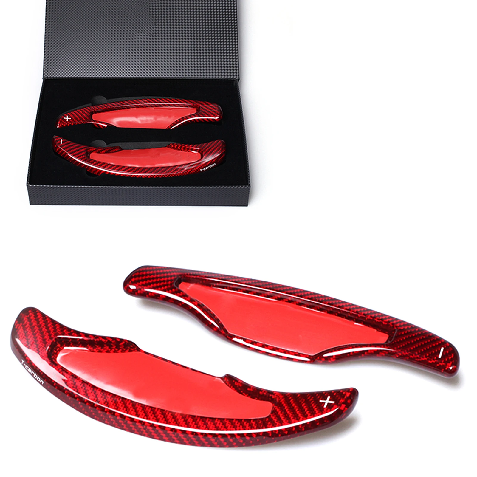 2pcs-Pair-Real-Carbon-Fiber-Red-Gear-Steering-Wheel-Shift-Paddle ...