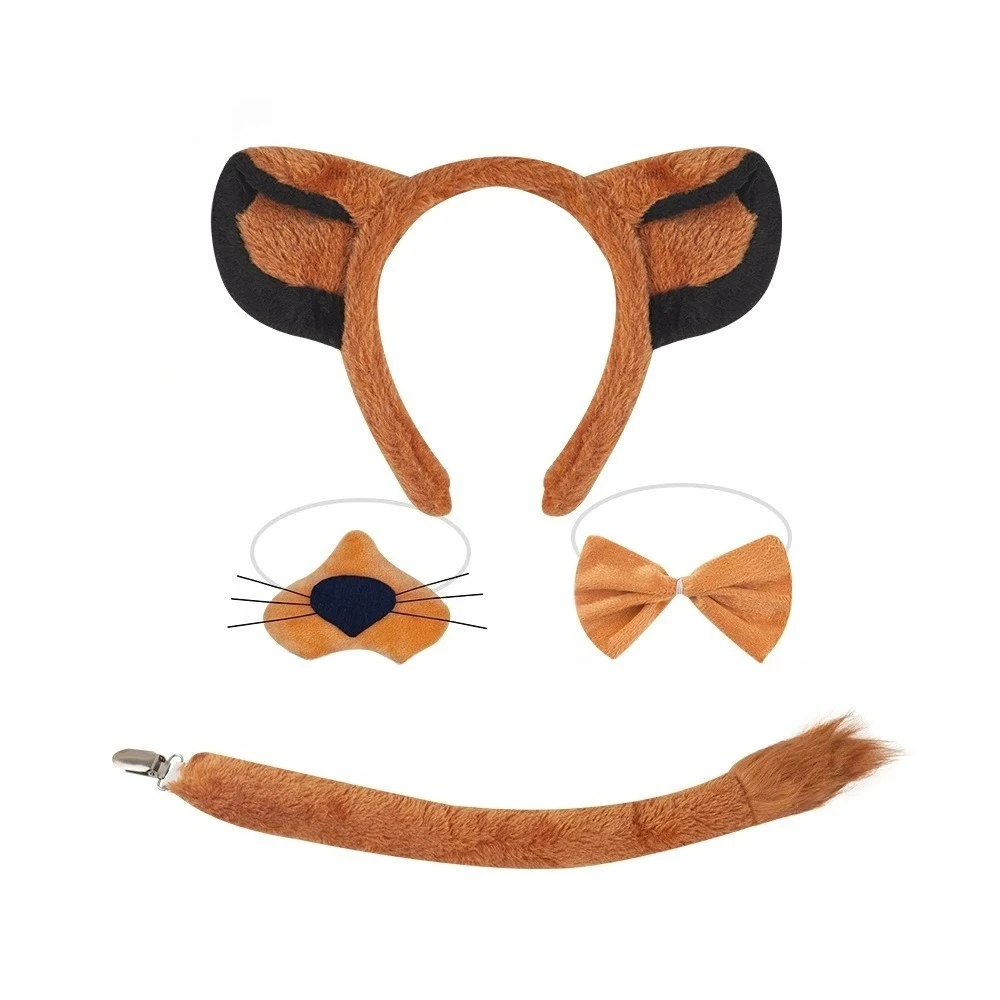 Cute Plush Halloween New Animal Headband Props Beast Lion Tiger Ear ...