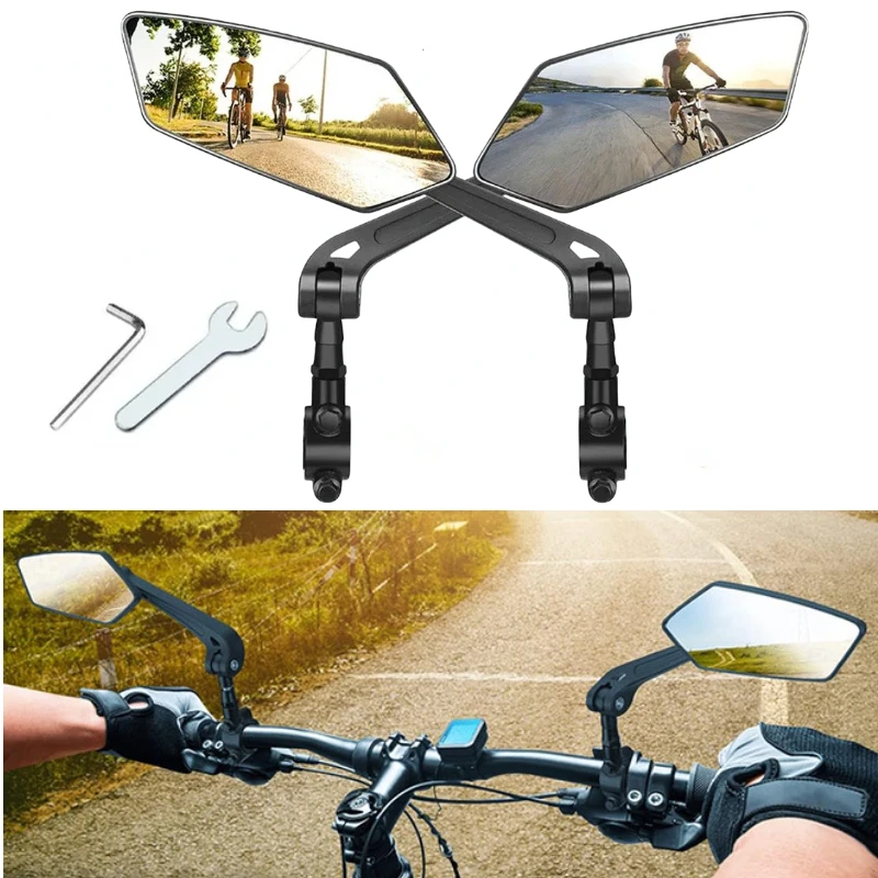 Bicycle-Rear-View-Mirror-Reflector-Adjustable-Rotatable-Wide-Range-Back ...
