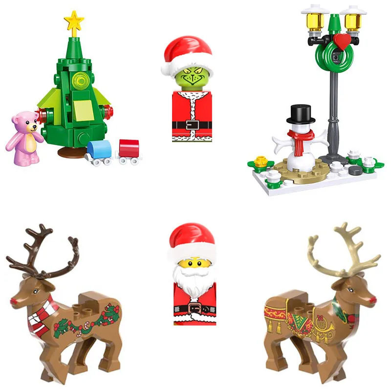 Christmas-Blocks-Toys-Santa-Claus-Reindeer-Action-Figures-Building ...