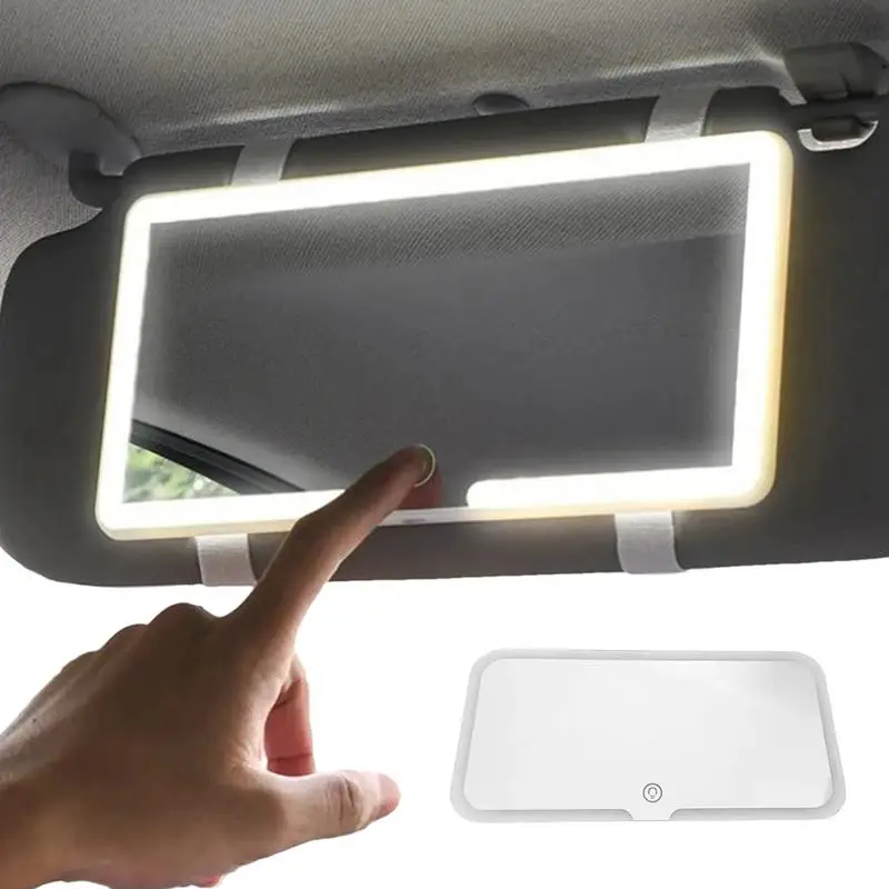 LED-Car-Sun-Visor-Vanity-Mirror-With-Adjustable-Reinforcement-Straps ...
