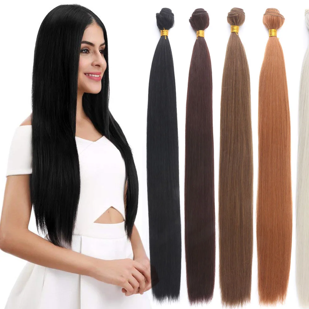 Mechones-de-pelo-liso-de-hueso-extensiones-de-cabello-Natural-de-sal-n ...