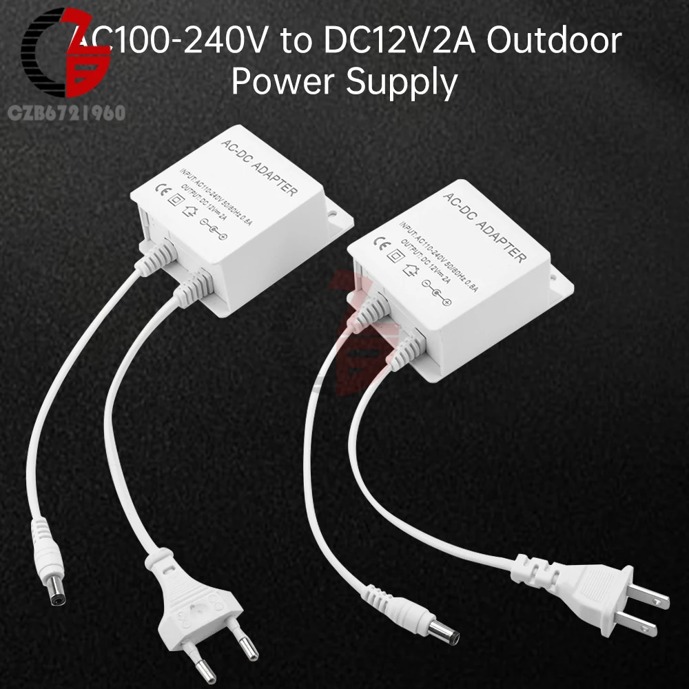 AC100-240V-to-DC12V2A-LED-Waterproof-EU-Power-Adapter-Electric ...