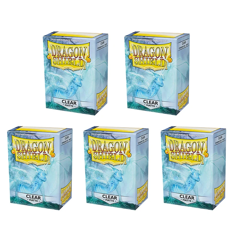 5PACK-Dragon-Shield-Matte-Clear-TCG-Board-Game-Standard-Size-Sleeves ...