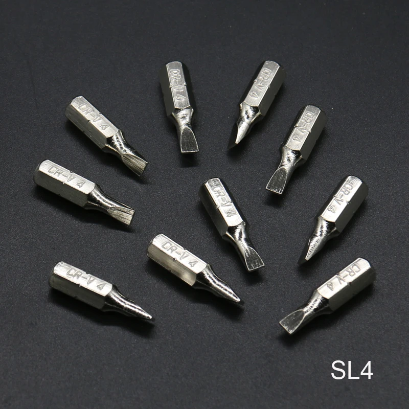 10pcs-1-4-6-35mm-Hex-Shank-25mm-Slotted-Electroplating-Silver-Surface ...