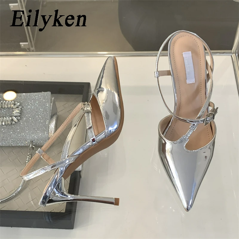 Eilyken-2024-Sexy-Silver-Ankle-Buckle-Strap-Women-Pumps-Fashion-Pointed-Toe-Thin-High-Heels ...