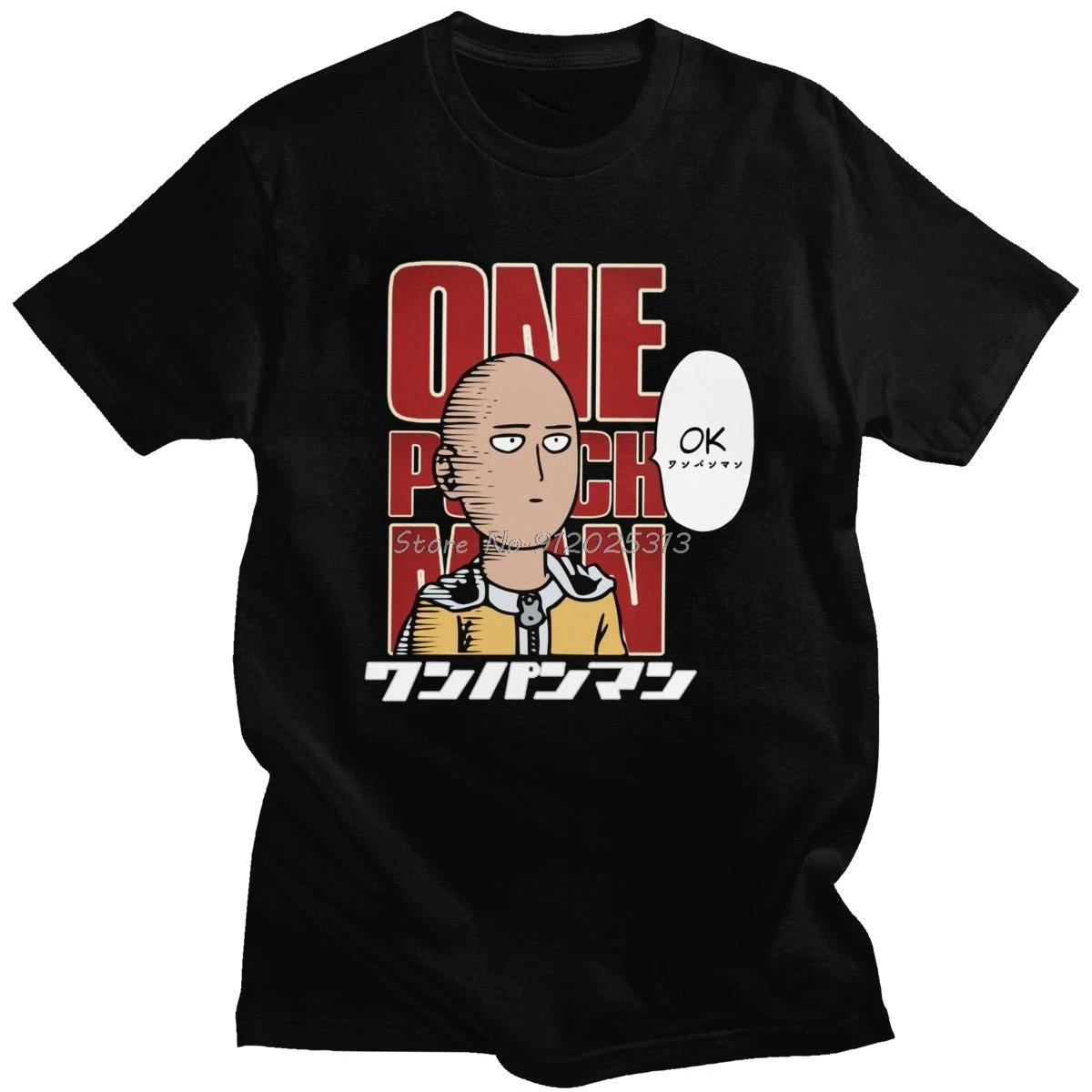 Funny One Punch Man t 셔츠 남성용 반팔 코튼 최강 영웅 Saitama Sensei Tshirt Anime ...