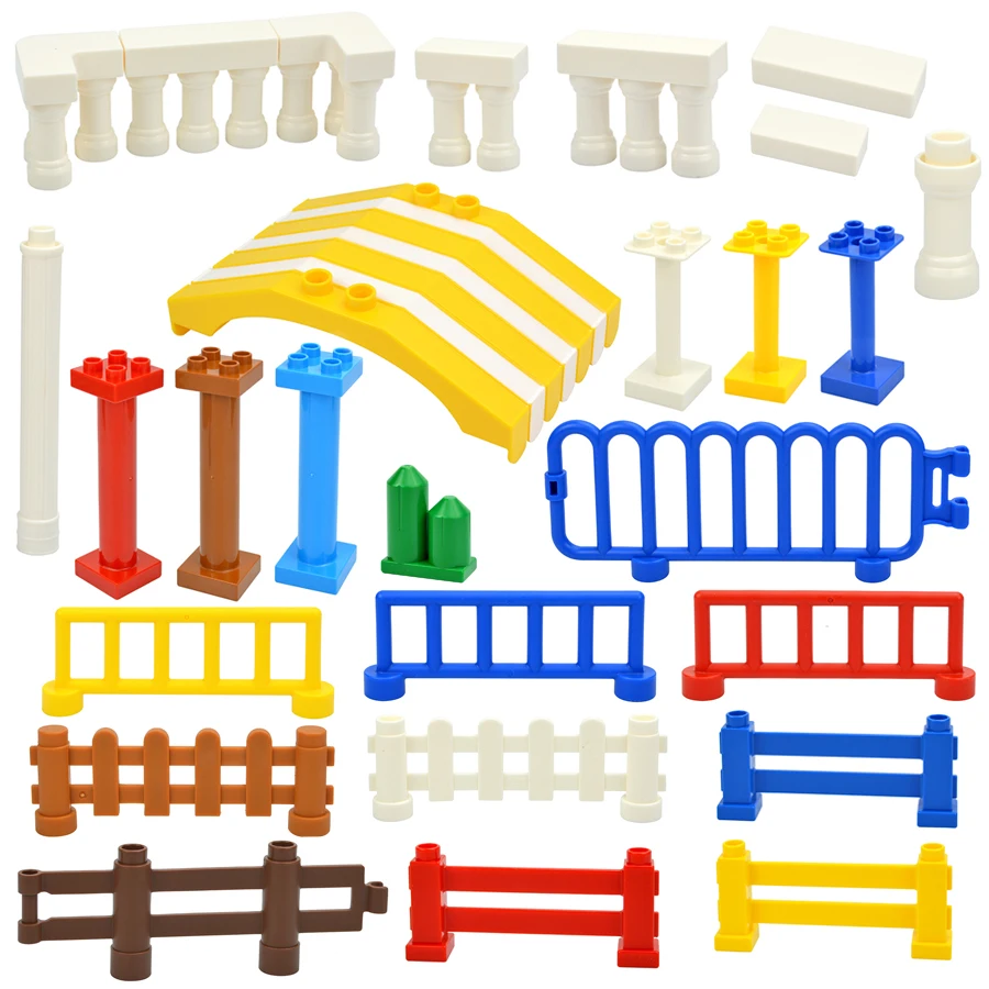 Big-Building-Block-City-House-Farm-Construction-Parts-Fence-Guardrail ...