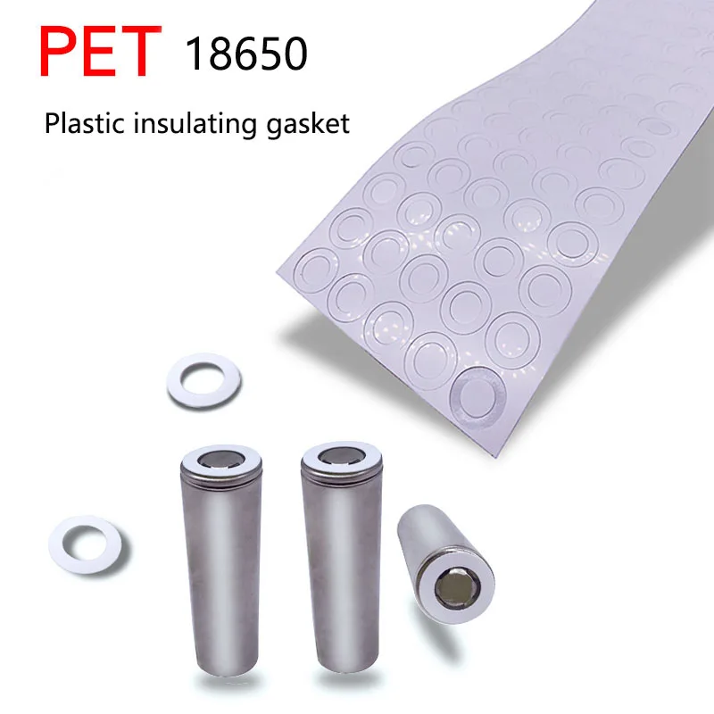 100pcs/sheet 18650 Lithium Battery White PET Plastic Insulating Gasket ...