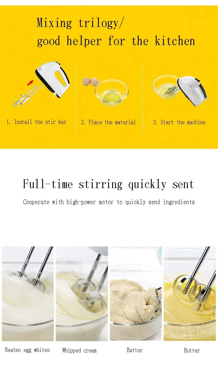 7 Speed Control Hand Mini Mixer Food Blender – Blender Juice