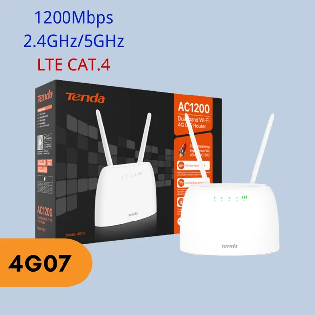 Tenda 4G Router SIM Card AC1200 Wireless Router Hotspot 64 Users ...
