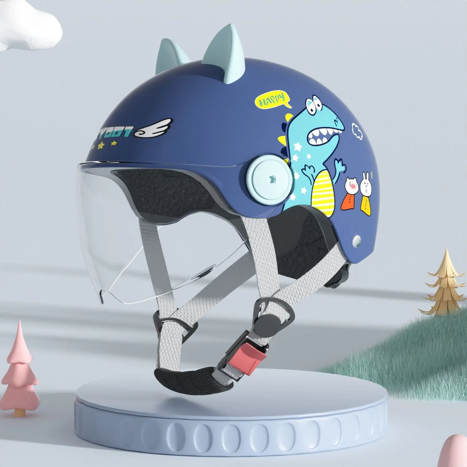 Cartoon-Dinosaur-Children-Helmet-Motorcycle-Helmet-Scooter-Crash-Boy ...