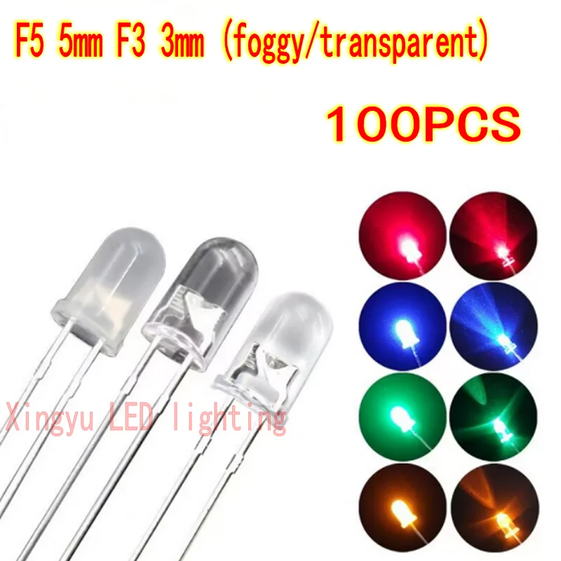 Superficie-antiniebla-de-alto-brillo-cuenta-LED-F3-mm-5mm-luz-roja-y ...