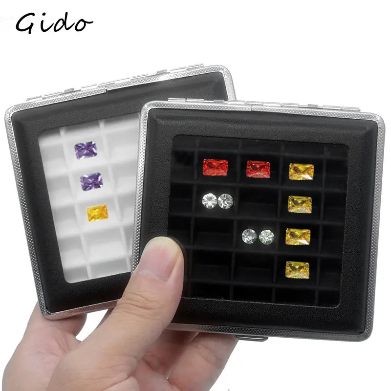 Push-Soft-Silicone-Pad-Transparent-Glass-Gem-Box-Grid-Ring-Surface ...