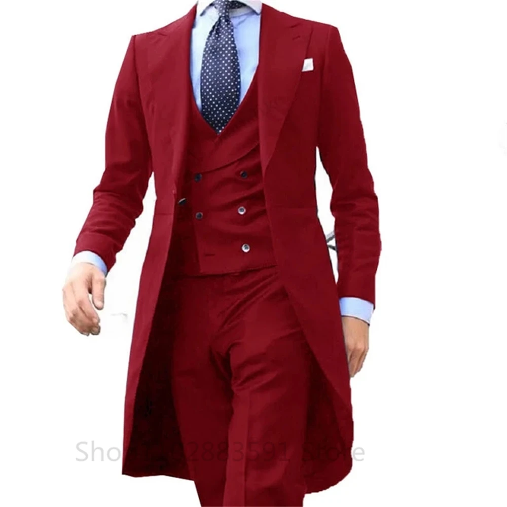 2024-New-Arrivel-Long-Coat-Designs-Chinese-Red-Men-Suit-Gentle-mens ...