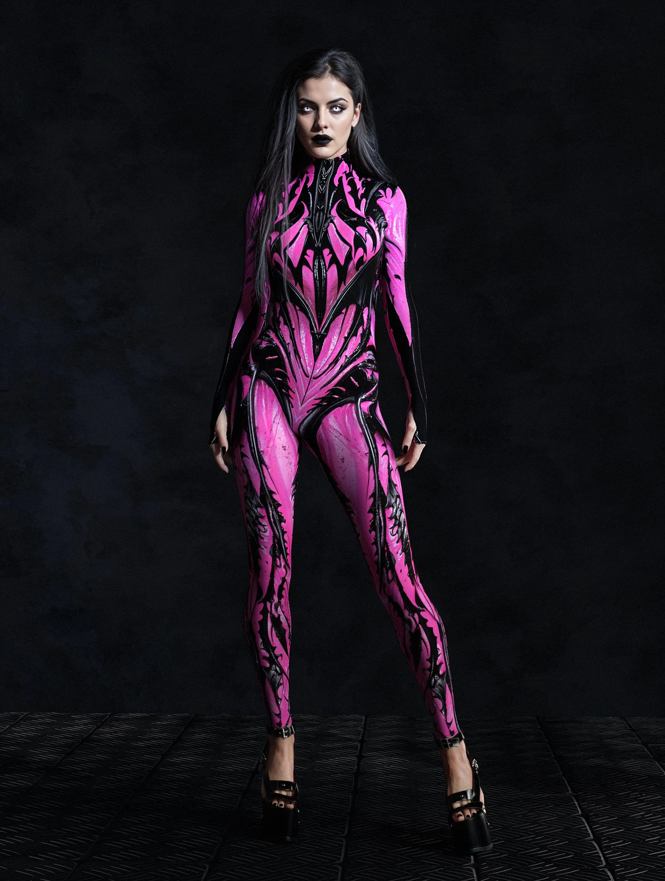 Pink Scary Women 3d Printed Colorful Cosplay Jumpsuit Unique Zentai ...